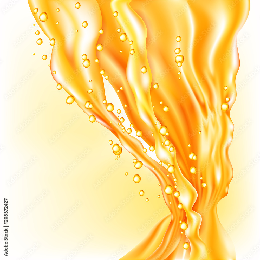 Orange Juice Splash Vector