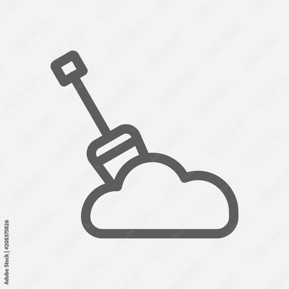 Snow removal icon line symbol. Isolated vector illustration of icon ...