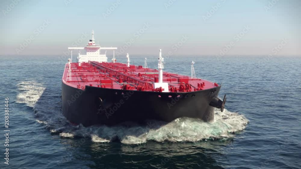 oil tanker floating in the ocean Stock Video | Adobe Stock