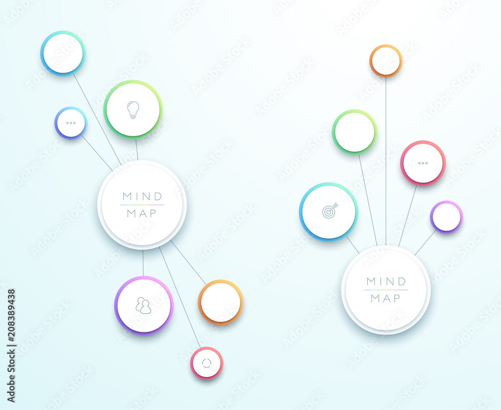 Abstract Vector 3d Vertical Mind Map Infographic Stock Vector | Adobe Stock