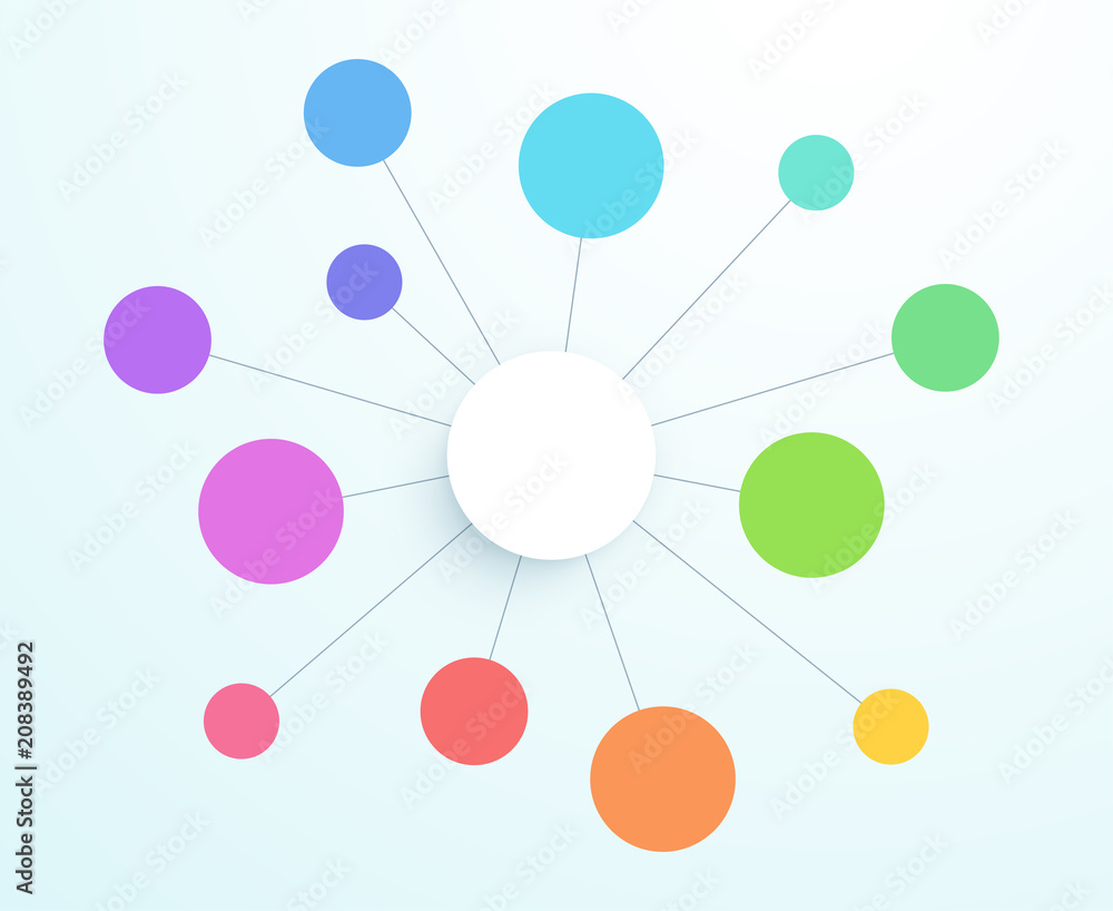 Abstract Vector Flat Large Mind Map Infographic Stock Vector | Adobe Stock