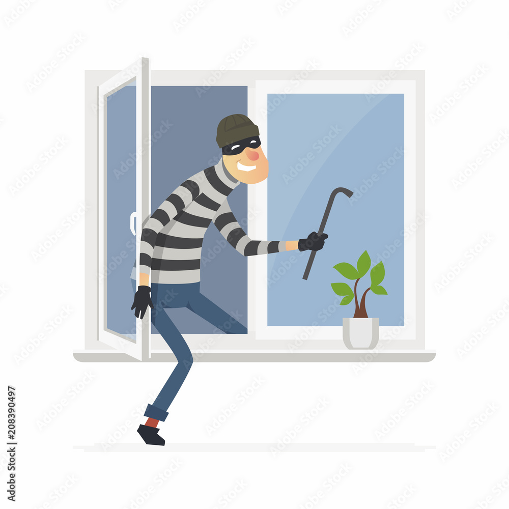Burglar - cartoon people characters illustration Stock Vector | Adobe Stock