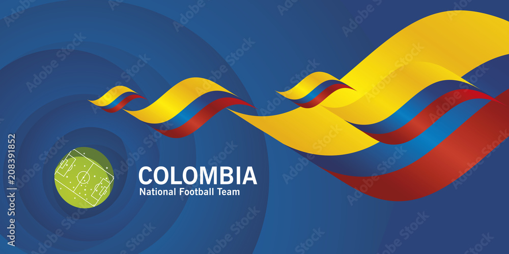 Colombia flag soccer football team abstact stadium background Stock ...