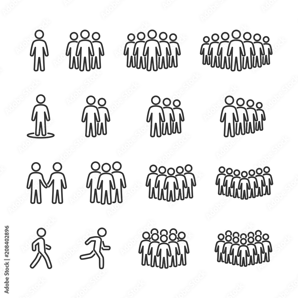 Vector image set of people line icons. Stock Vector | Adobe Stock