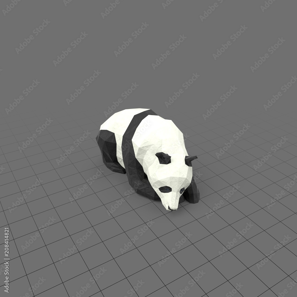 Stylized panda lying down Stock 3D asset | Adobe Stock