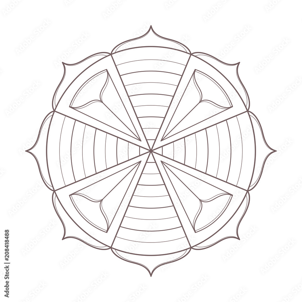 Simple design of mandala line art useful for coloring pages and books ...