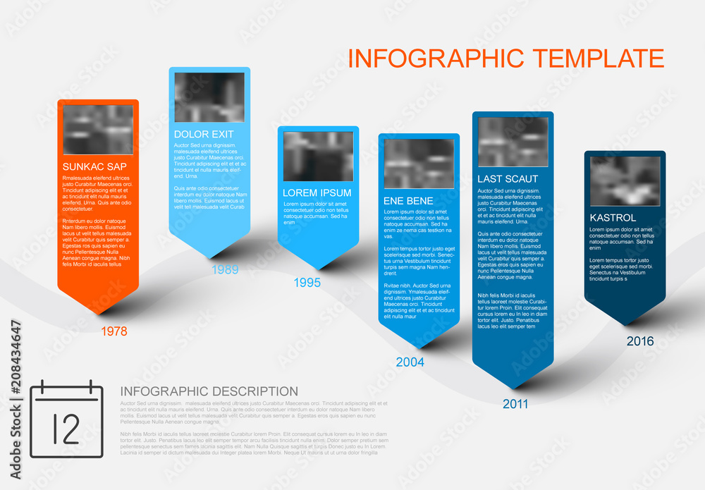 Red and Blue Callout Tab Infographic Stock Template | Adobe Stock