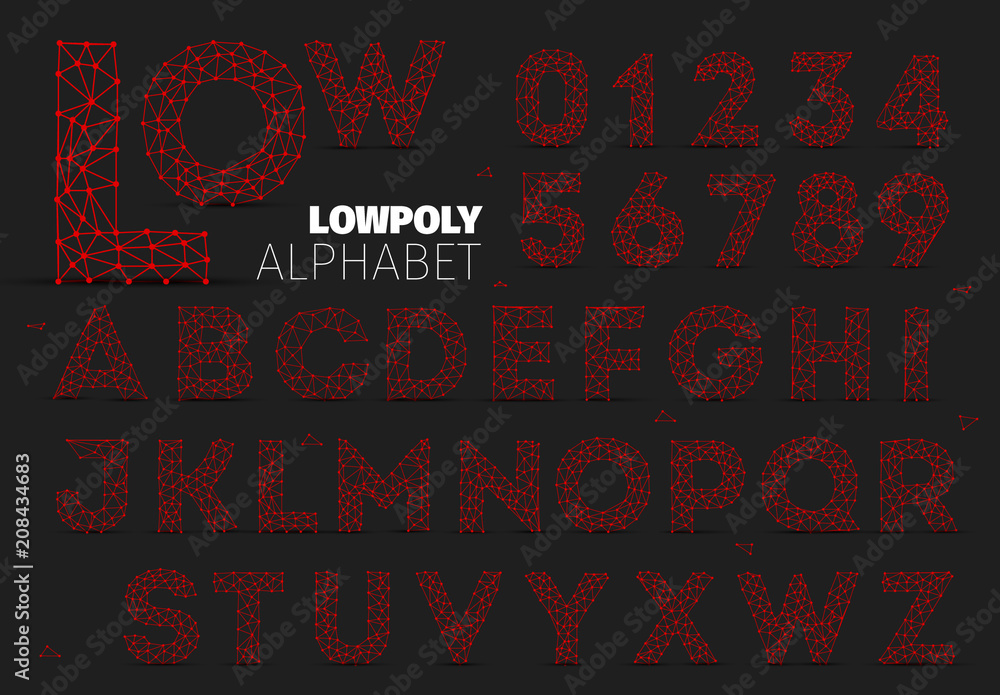 Low Polygon Wireframe Alphabet Set Stock Template | Adobe Stock