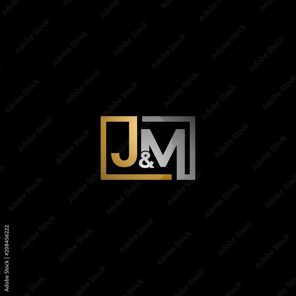 Letter JM Square Creative Logo Design Template, JM Alphabet initial ...