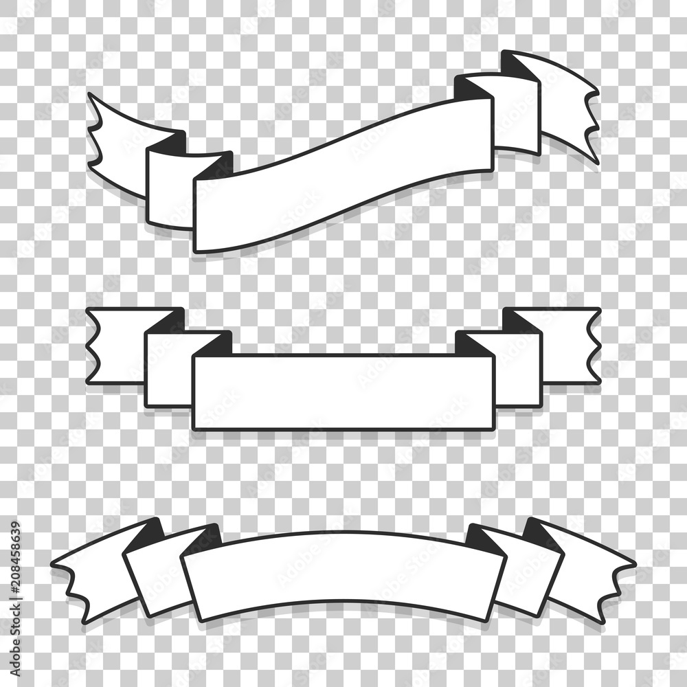 A set of banner ribbons. With space for text. A simple flat vector ...