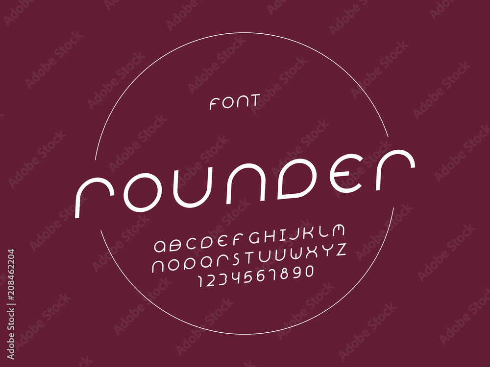Rounder cursive font. Vector alphabet Stock Vector | Adobe Stock