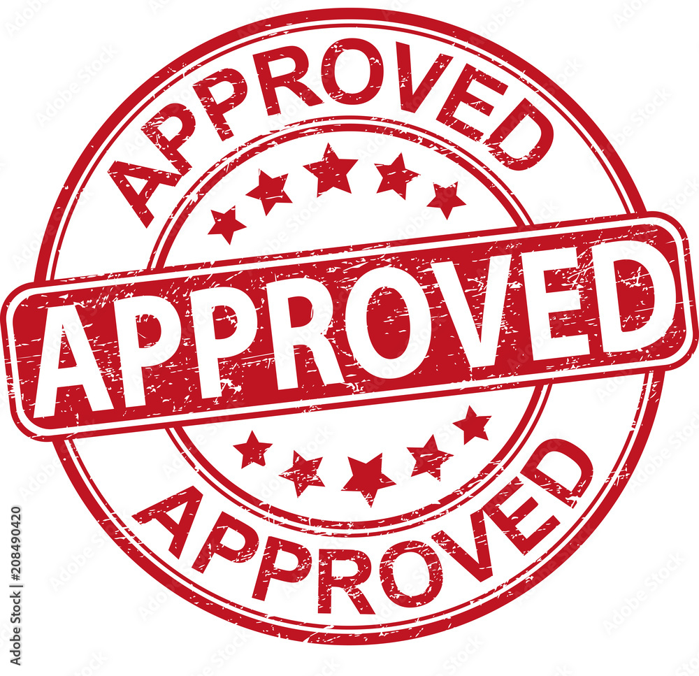 approved round textured rubber stamp Stock Vector | Adobe Stock