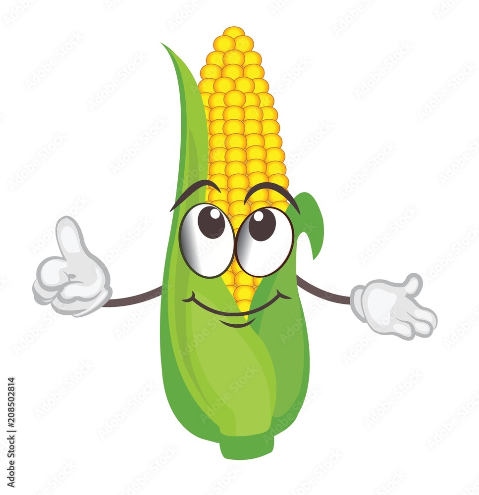 cute corn character. cartoon vector illustration Stock Illustration ...