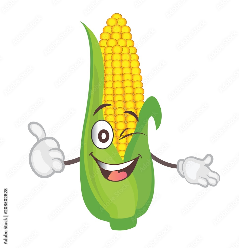 cute corn character. cartoon vector illustration Stock Illustration ...