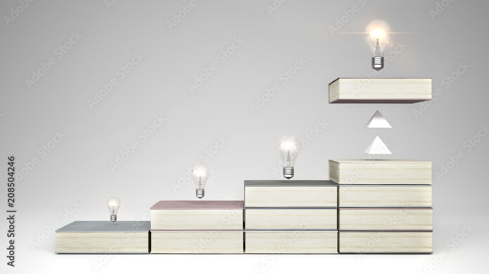 Staircase made of books, education concept, learning, improvement and ...