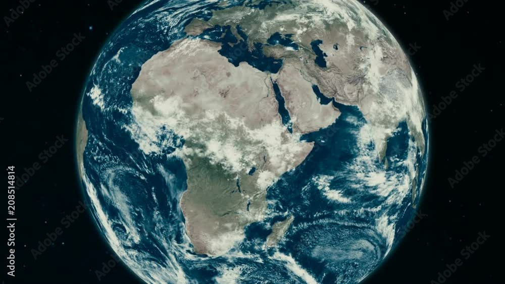 Earth Rotating, The World Spinning, Full Rotation, Realistic Planet ...