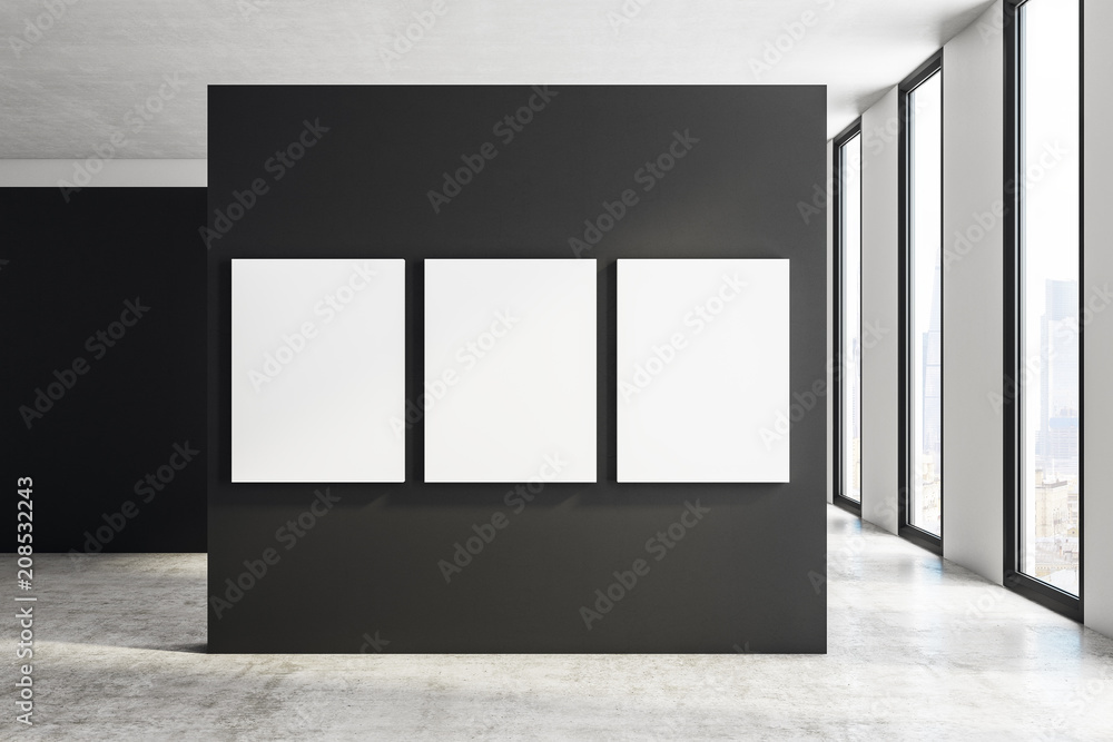 Contemporary exhibition hall with poster Stock Photo | Adobe Stock
