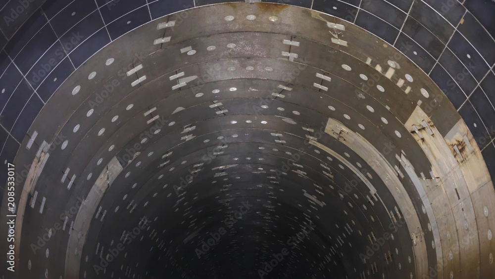 Tokyo,Japan-June 9,2018: Wada-Yayoi rainwater storage trunk line is a ...