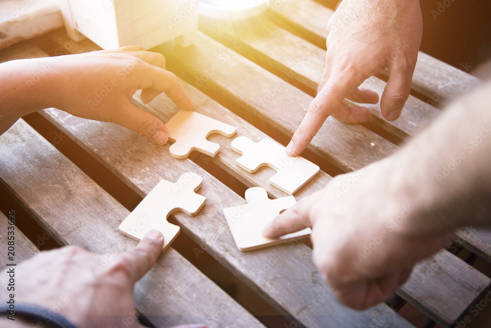 Business partnership or teamwork concept with a business people ...