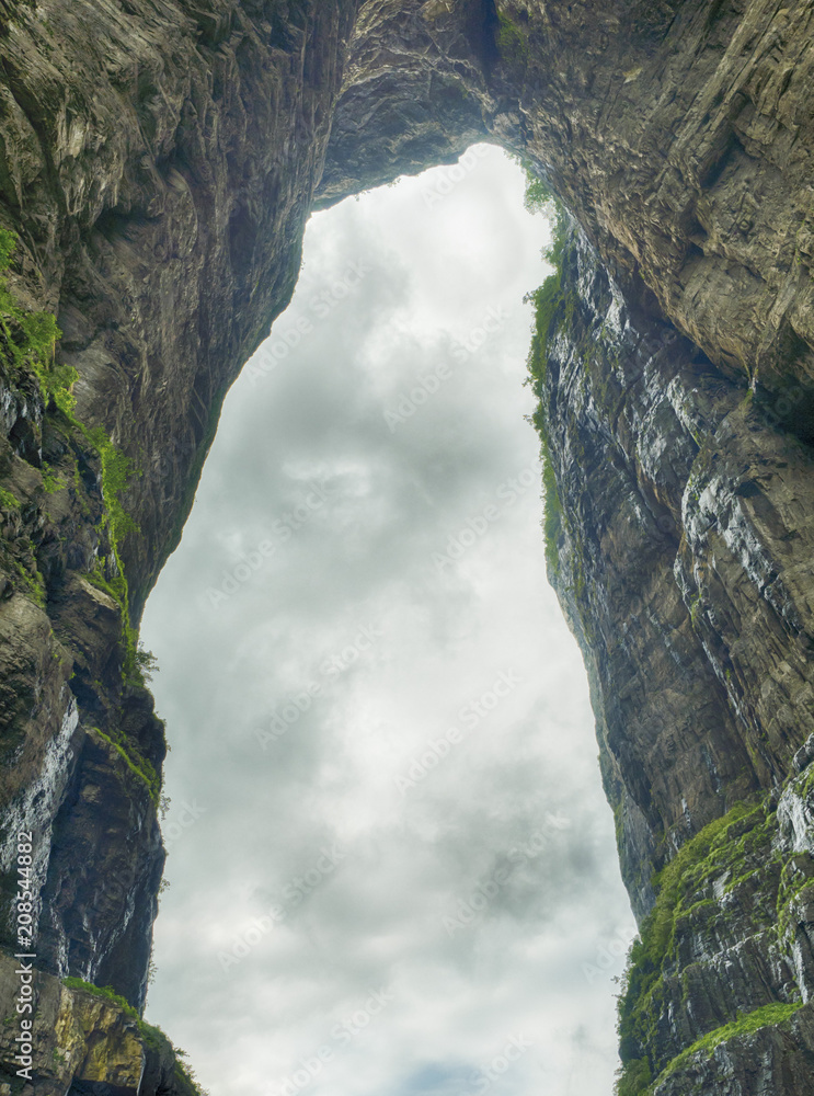 HDR: The Tianmen Mountain with a view of the cave Known as The Heaven's ...