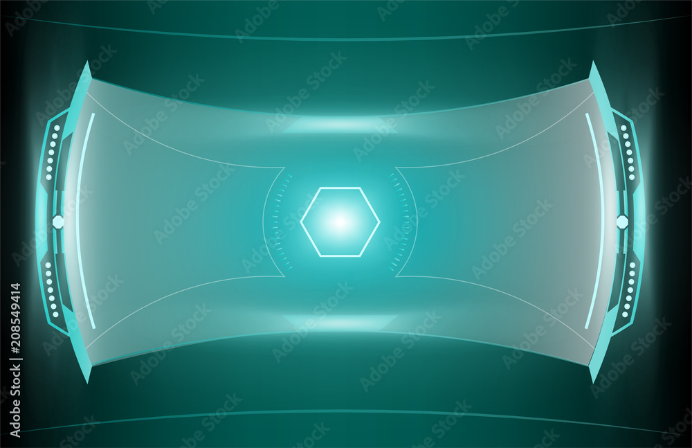 HUD Interface screen VR Futuristic Design. Virtual Reality Sci-Fi View ...
