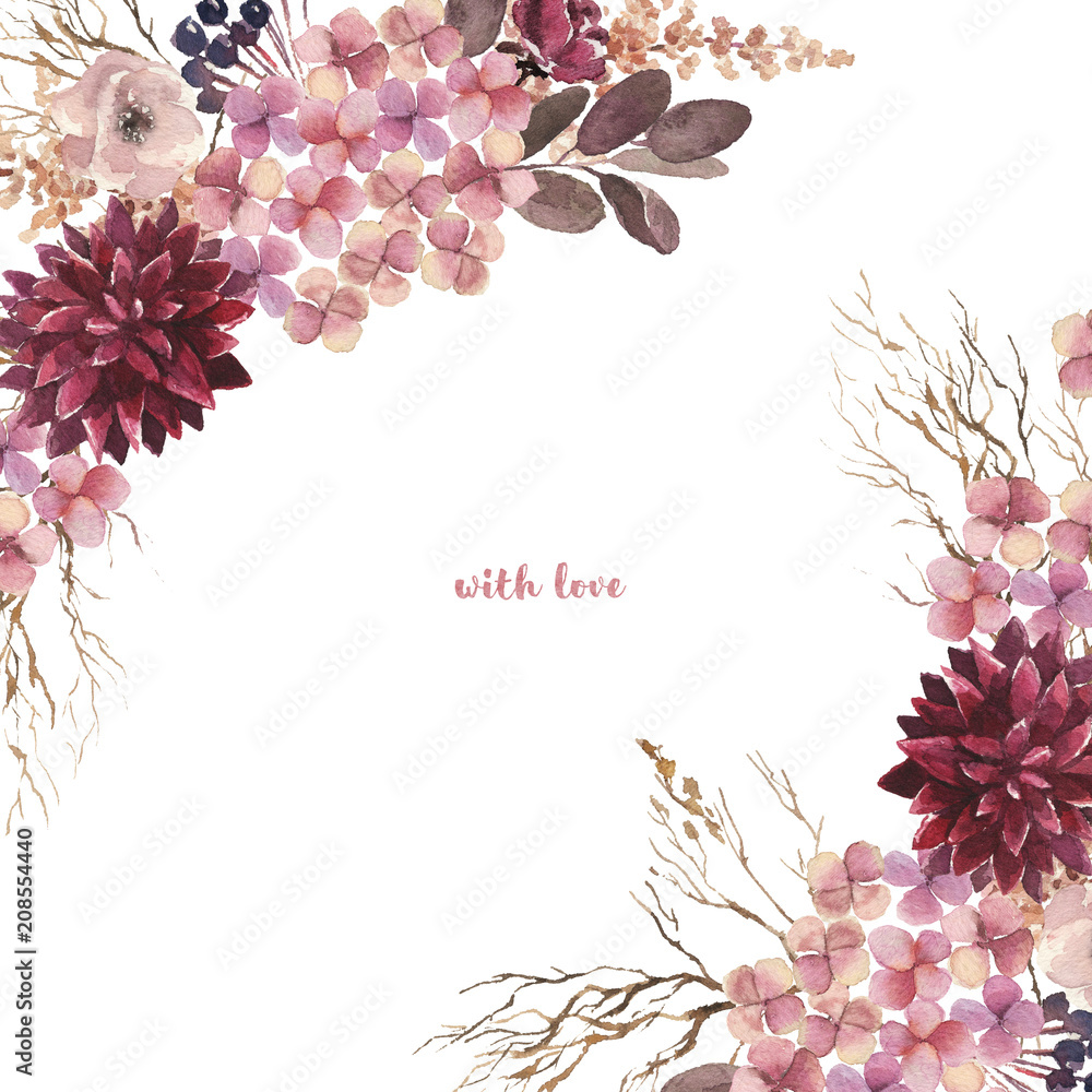 Watercolor flowers set. Beautiful floral clip art. Elegant floral ...