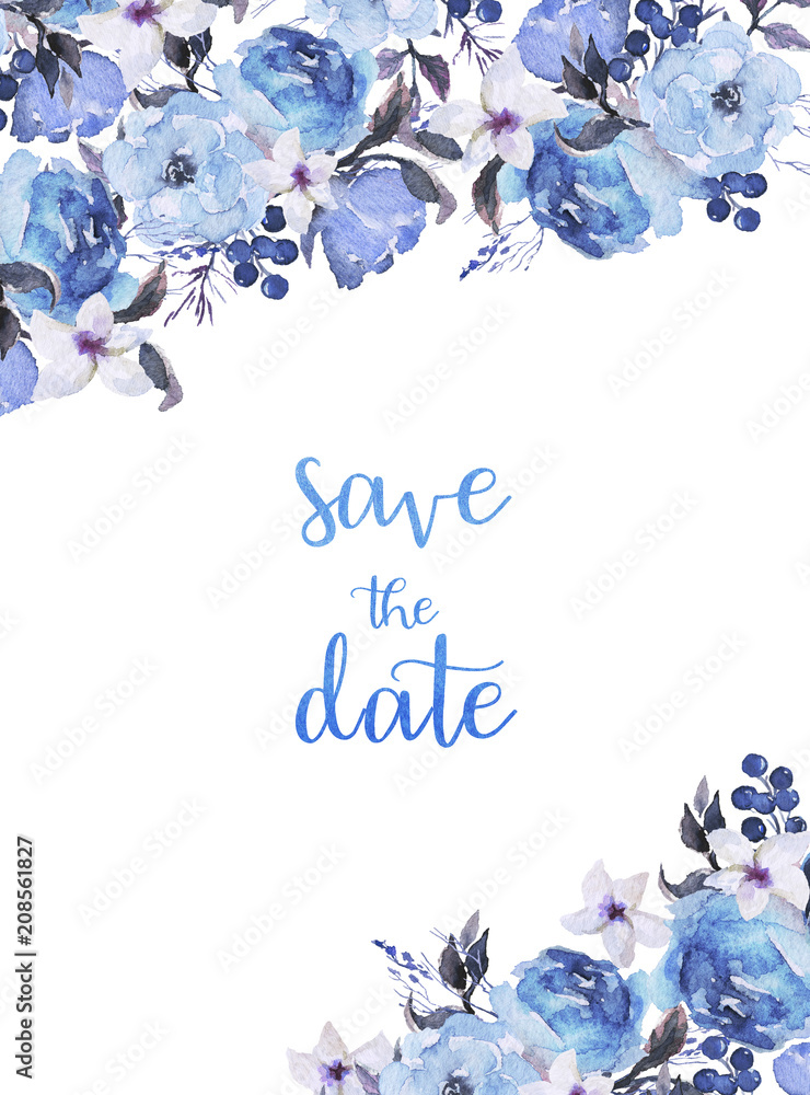Blue Corner Designs For Invitations