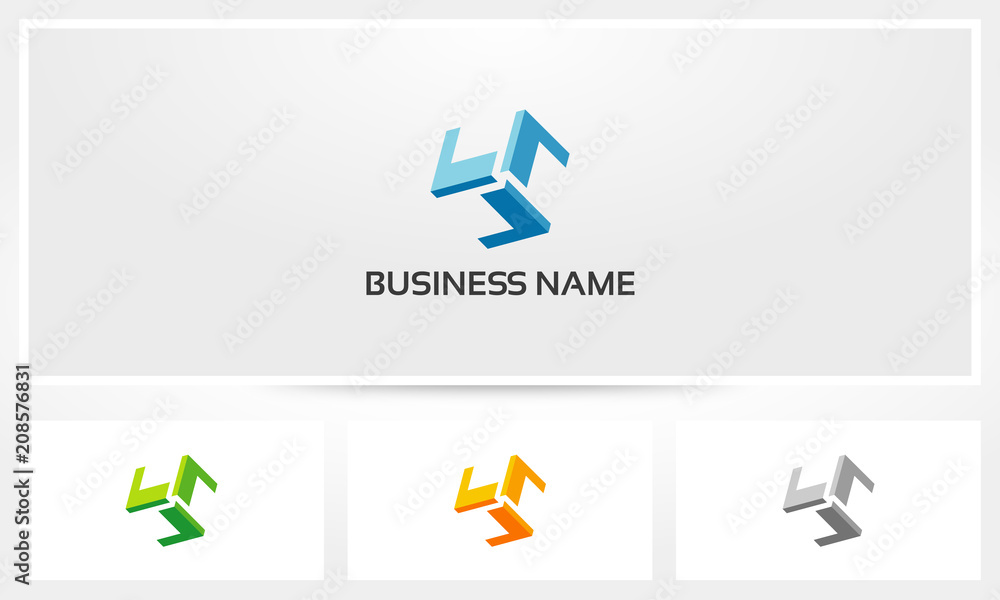 Triple Letter L Alphabet Cube Logo Stock Vector | Adobe Stock