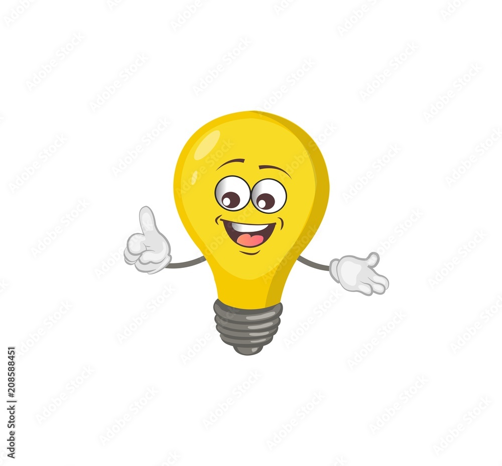 cute light bulb character.cartoon vector illustration Stock Vector ...