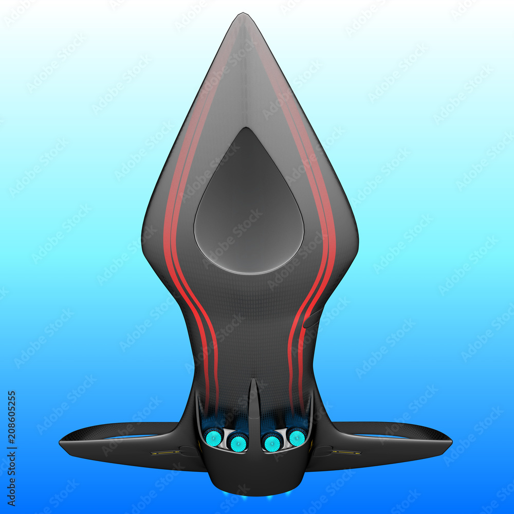 A futuristic project of a supersonic passenger business jet is designed ...