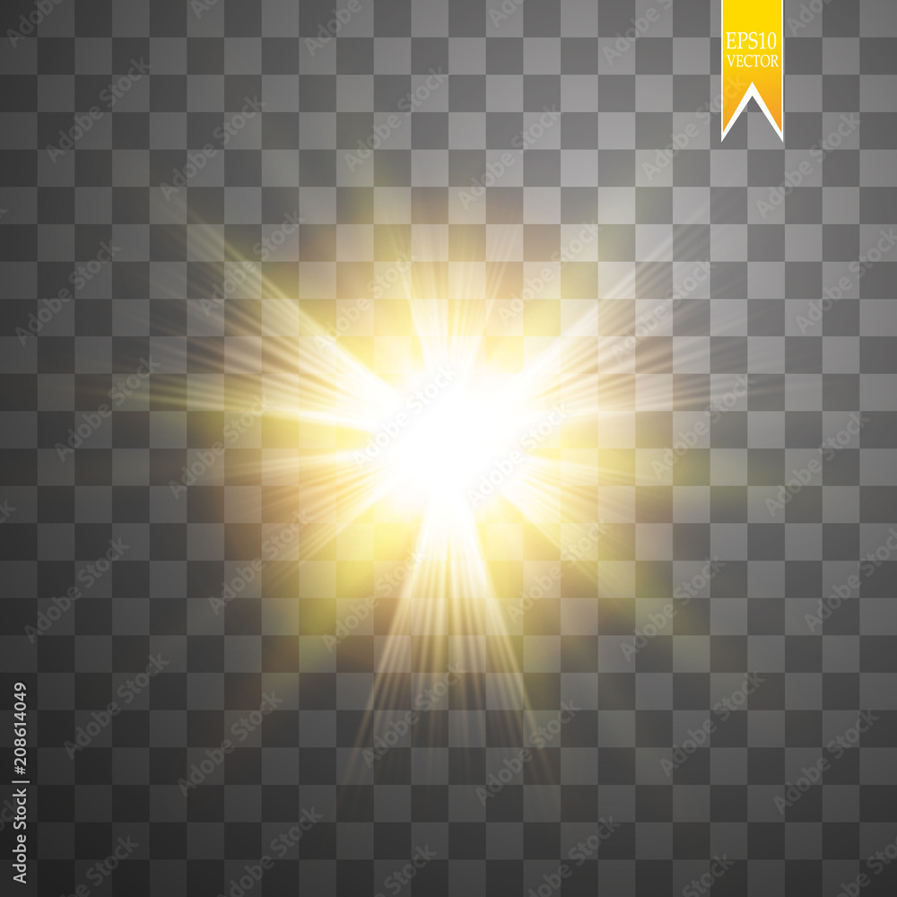 Sun isolated on transparent background. Vector illustration Stock ...