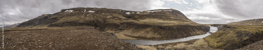 Thorufoss (Þórufoss) Waterfall Panoramic Stock Photo | Adobe Stock