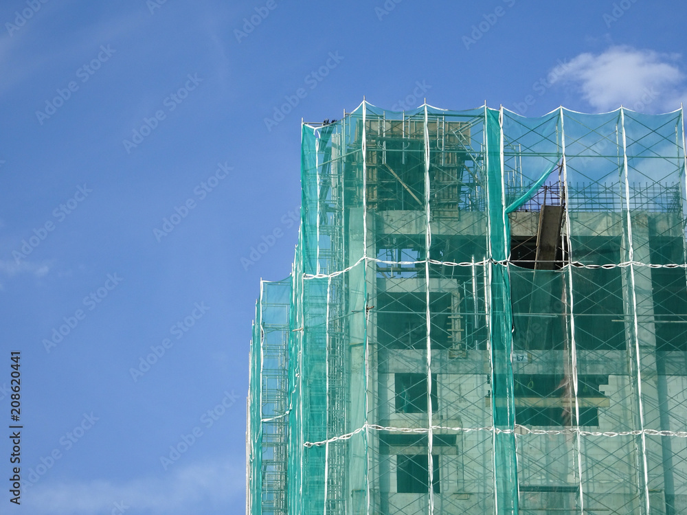 Plastic or nylon netting erected at the external of the under ...
