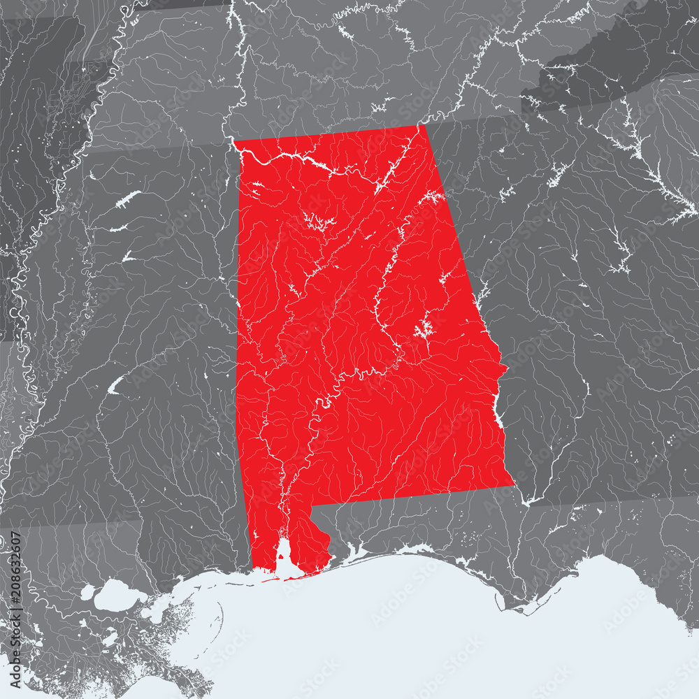 U.S. states - map of Alabama. Please look at my other images of ...