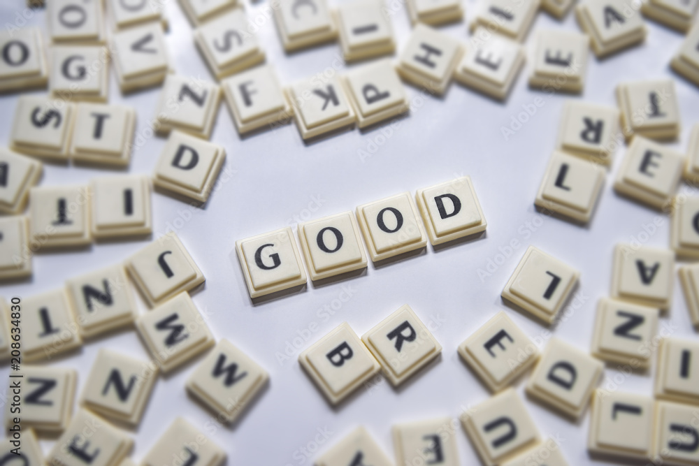 Good word alphabet letter with space white background Stock Photo ...