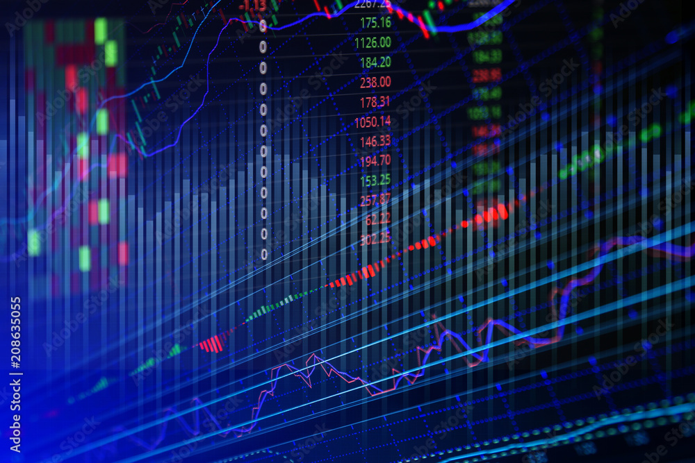 financial stock market graph chart of stock market investment trading ...