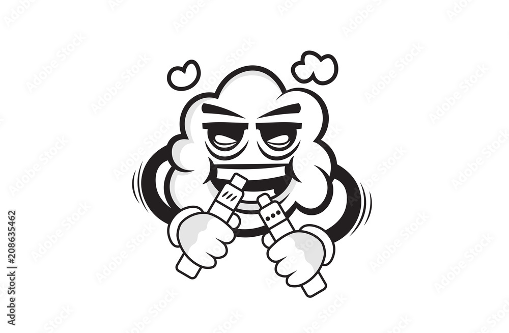 Vape cloud man character. Cloud vape vector illustration Stock Vector ...