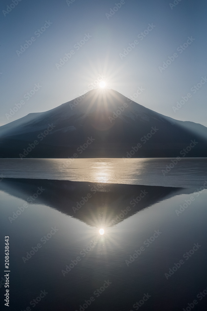 Fuji Diamond. Fuji diamond at Lake Yamanakako in winter season. Diamond ...