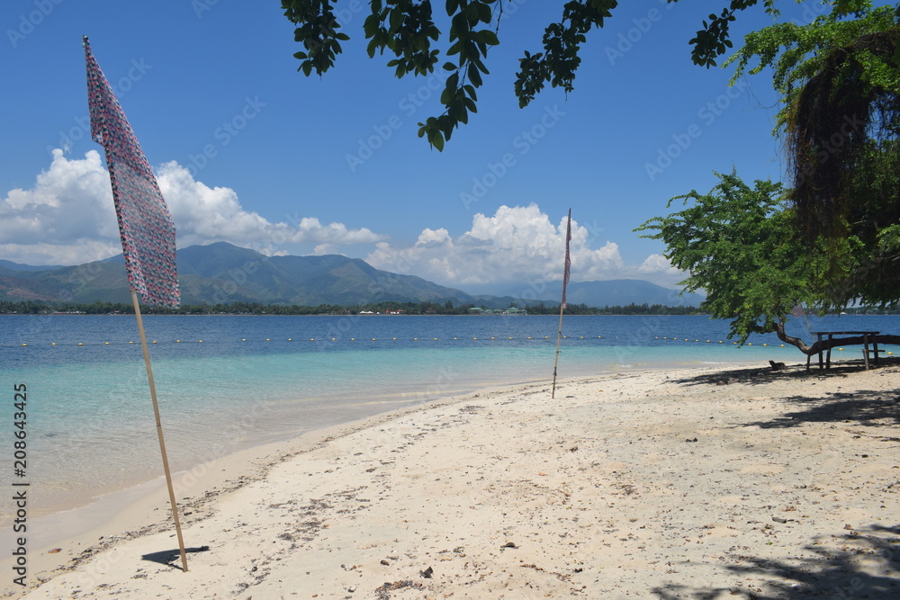Philippines Zambales Island Beach Summer Sand Tree Foliage Mountain Sea ...