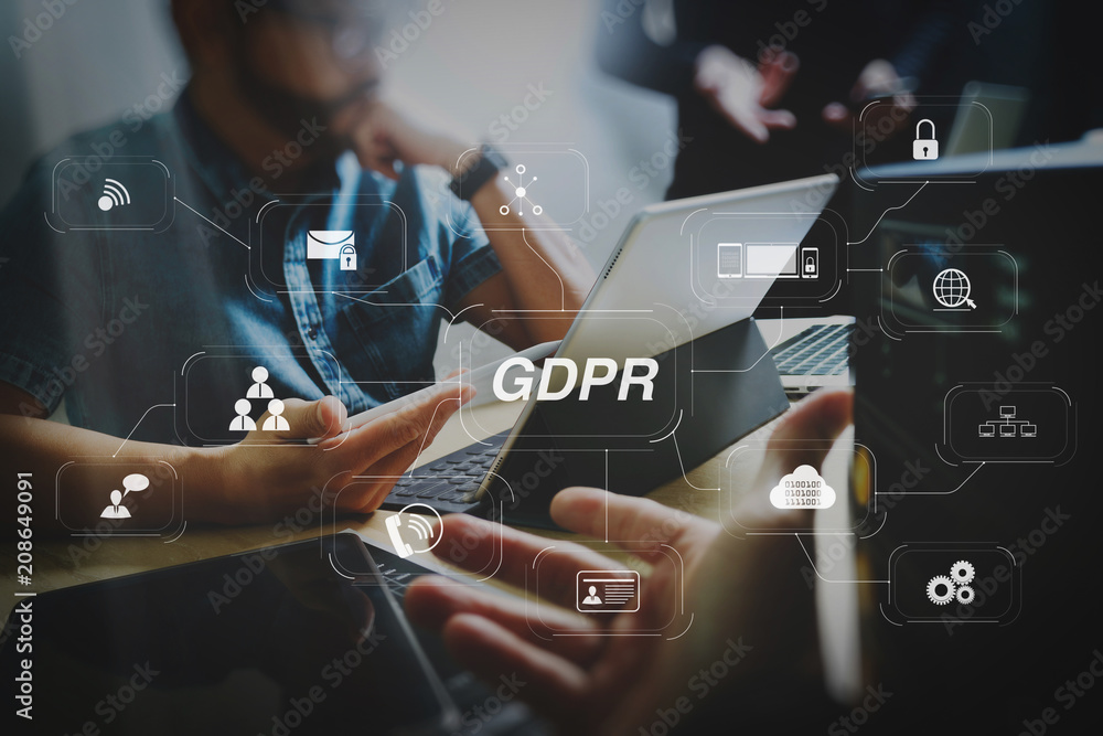 StartUp Programming Team. Website designer working digital tablet dock ...