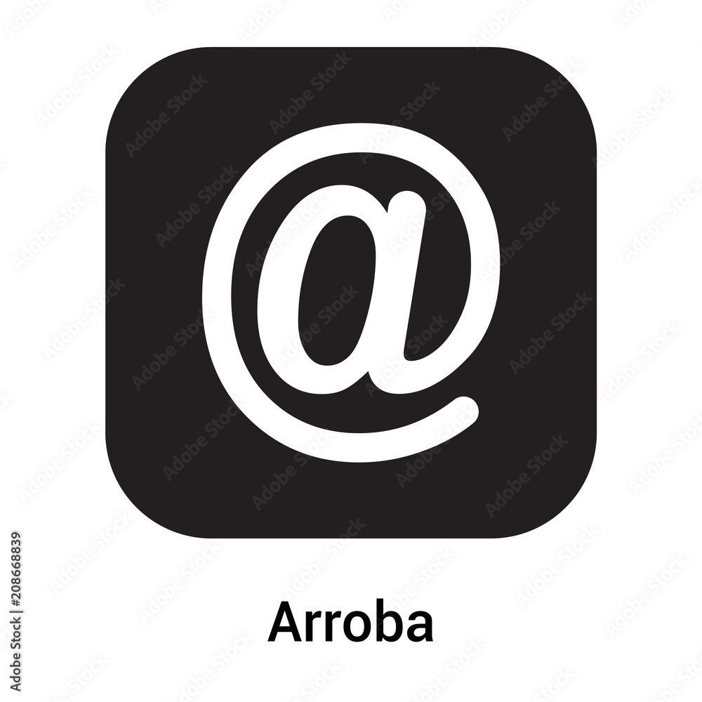 Arroba icon vector sign and symbol isolated on white background, Arroba ...