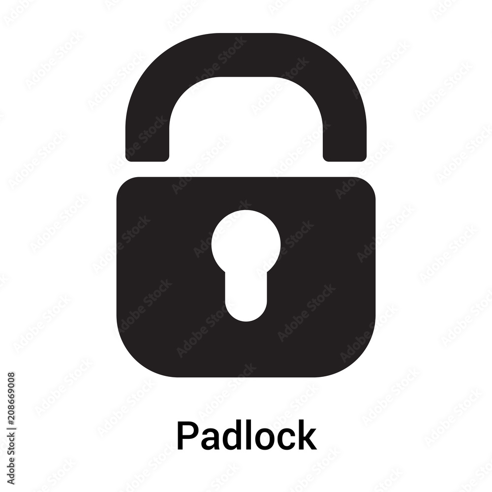 Padlock icon vector sign and symbol isolated on white background ...