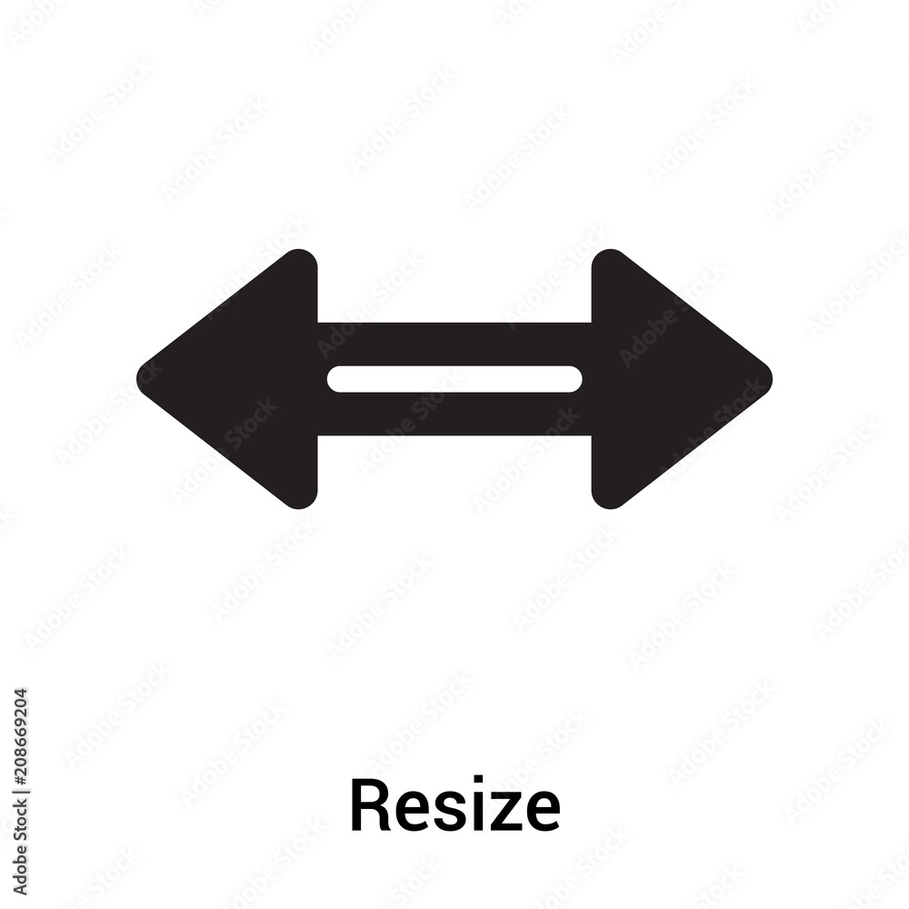 Resize icon vector sign and symbol isolated on white background, Resize ...