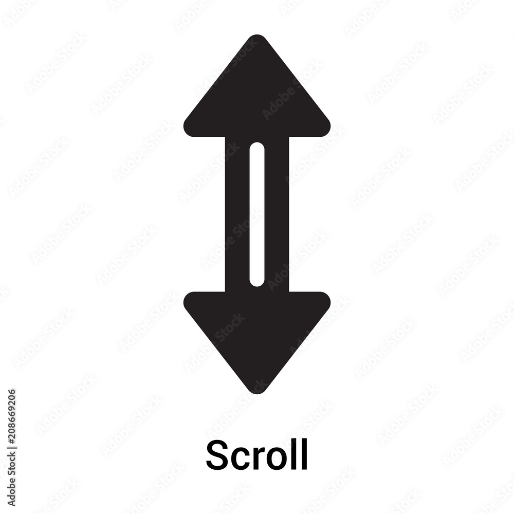 Scroll icon vector sign and symbol isolated on white background, Scroll ...