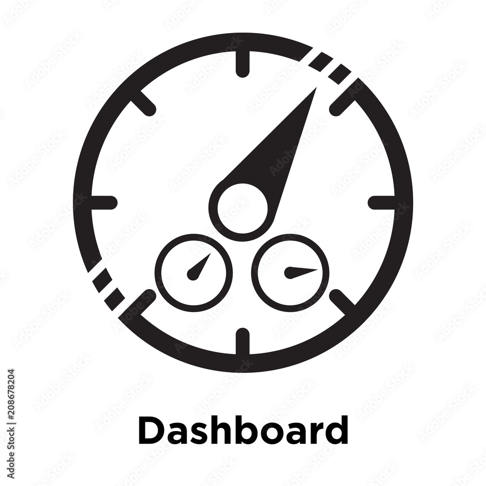 Dashboard icon vector sign and symbol isolated on white background ...