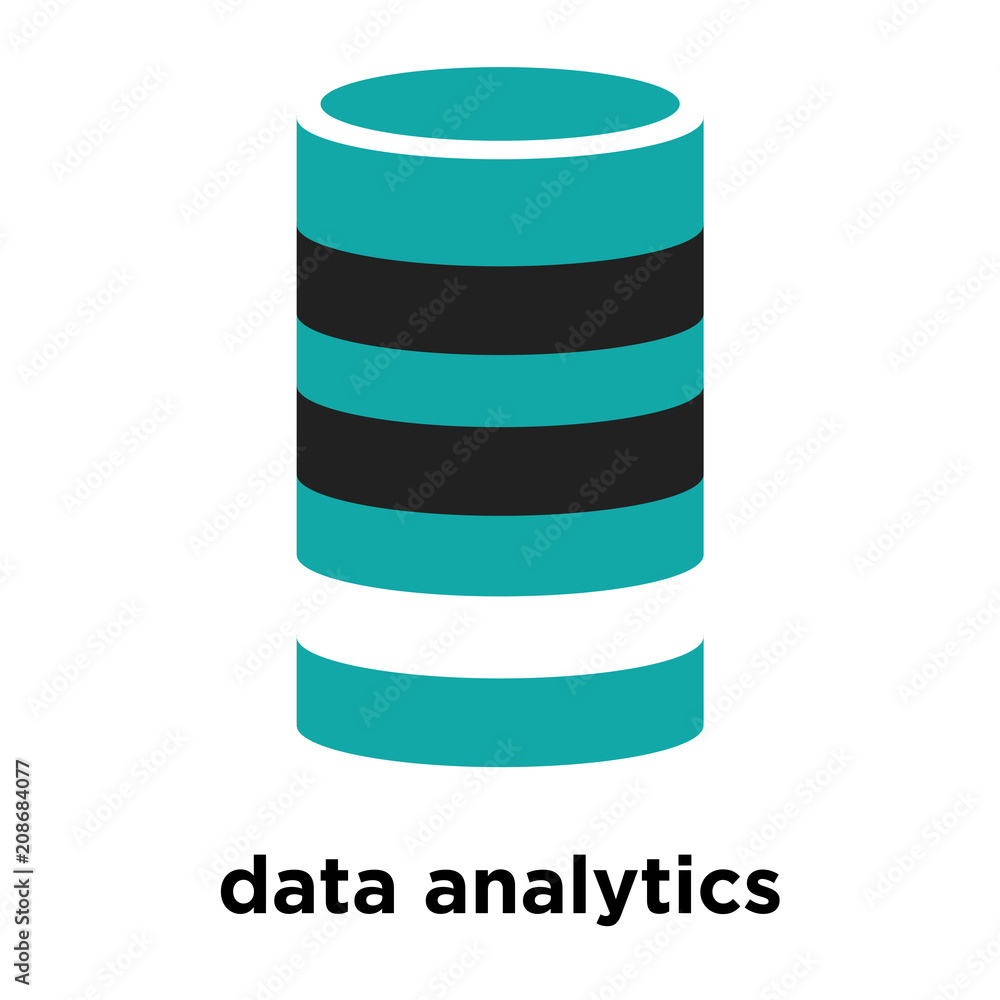 data analytics cylinder symbol icon vector sign and symbol isolated on white background, data ...