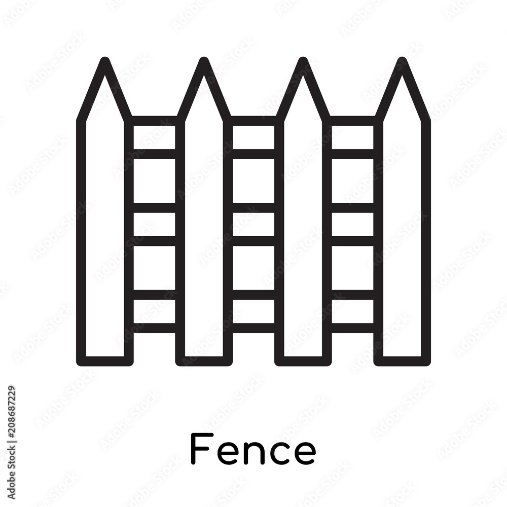Fence icon vector sign and symbol isolated on white background, Fence ...