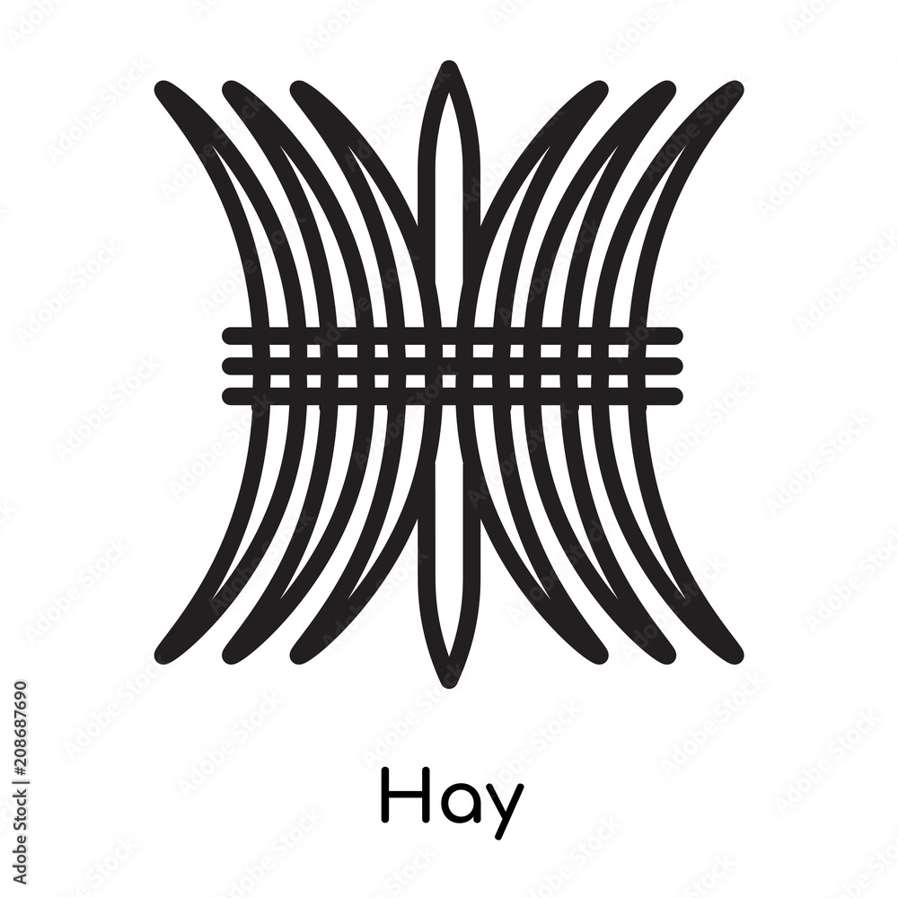 Hay icon vector sign and symbol isolated on white background, Hay logo ...