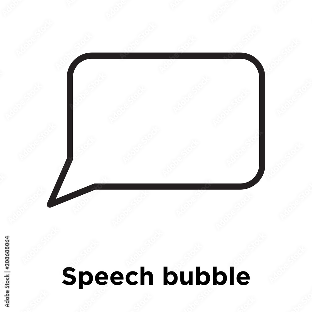 Speech bubble icon vector sign and symbol isolated on white background ...