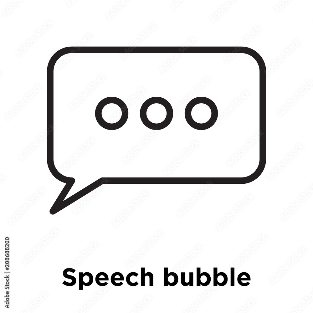 Speech bubble icon vector sign and symbol isolated on white background ...